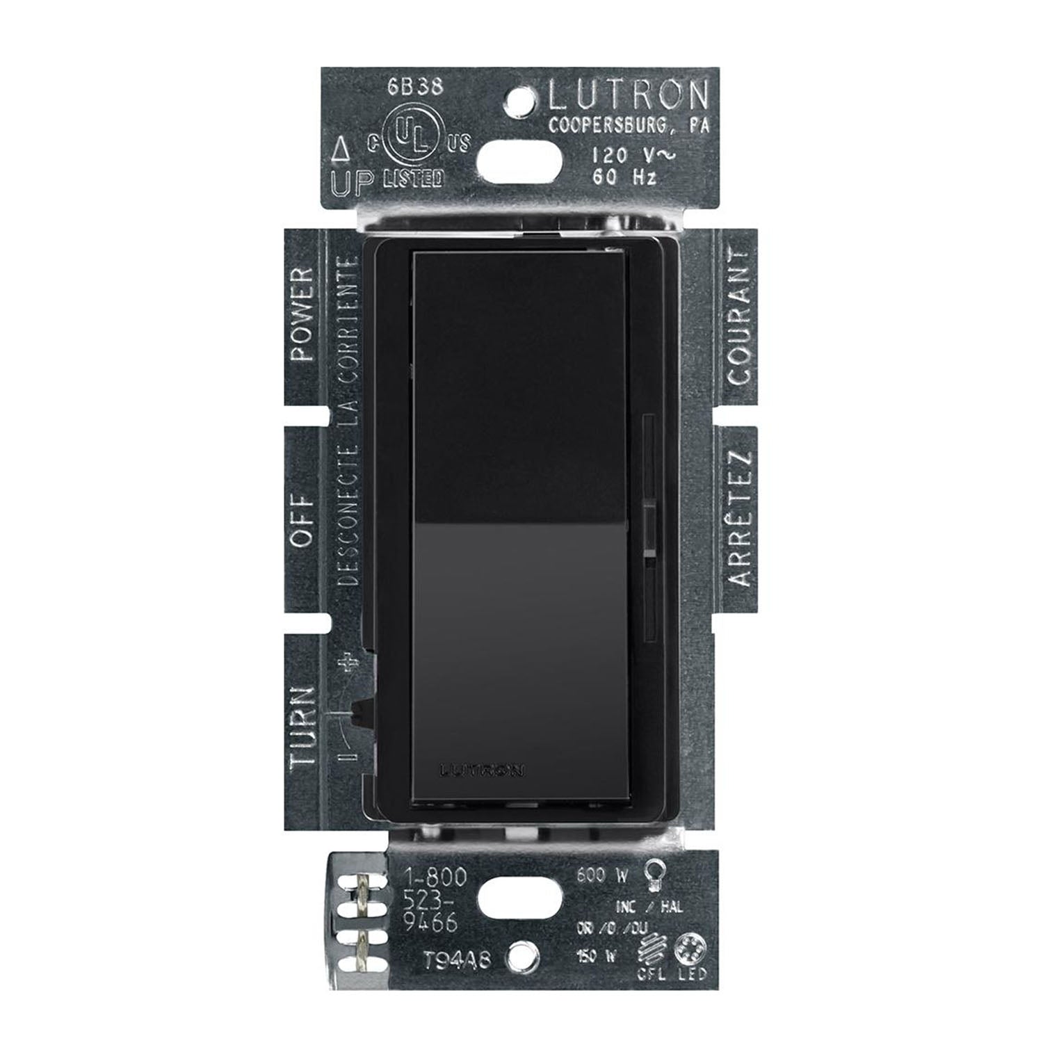 Lutron Diva DVCL-153P-BL LED+ Dimmer Switch - Black - Bees Lighting