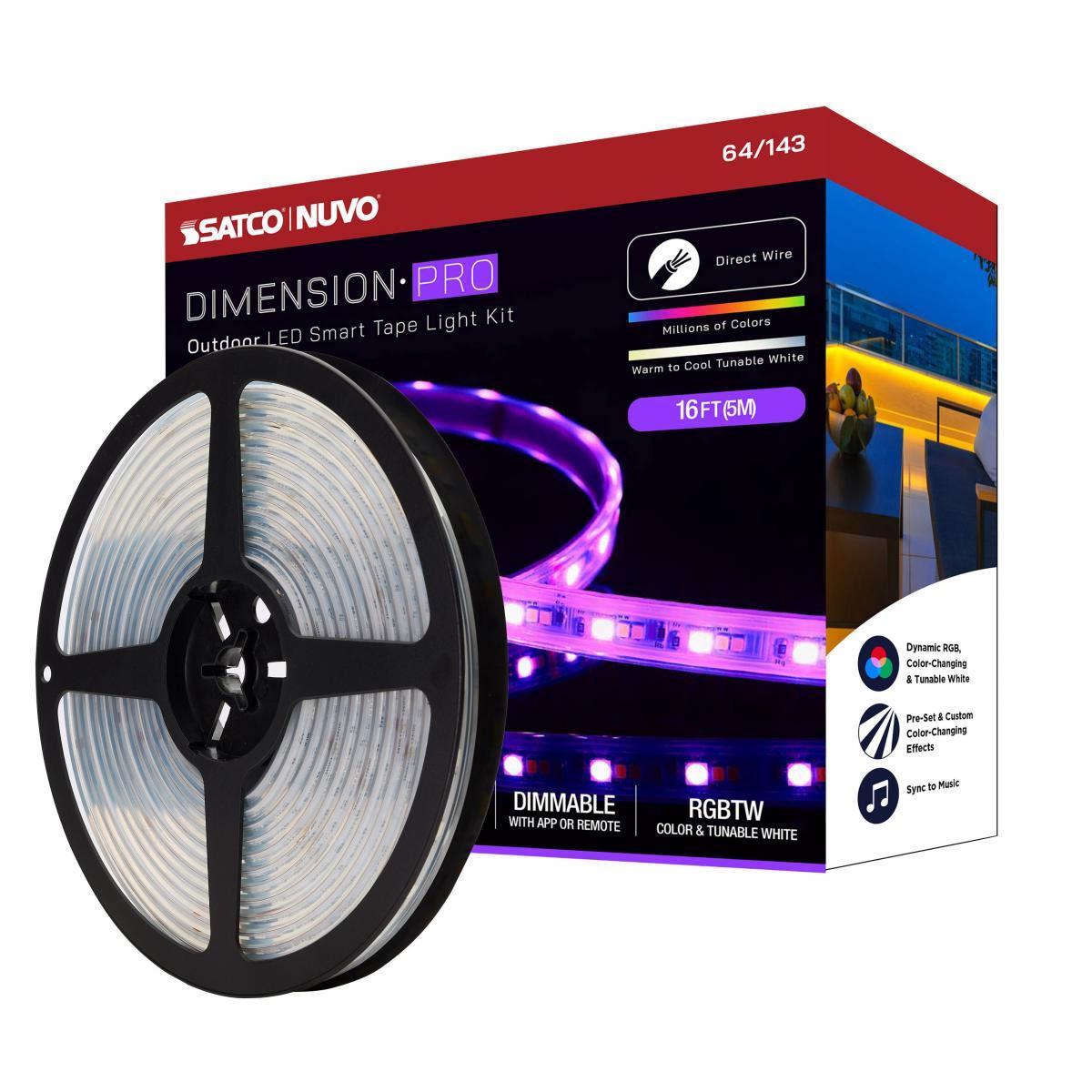 SATCO NUVO 64/143 - Dimension Pro Outdoor Smart LED Tape Light Kit with ...