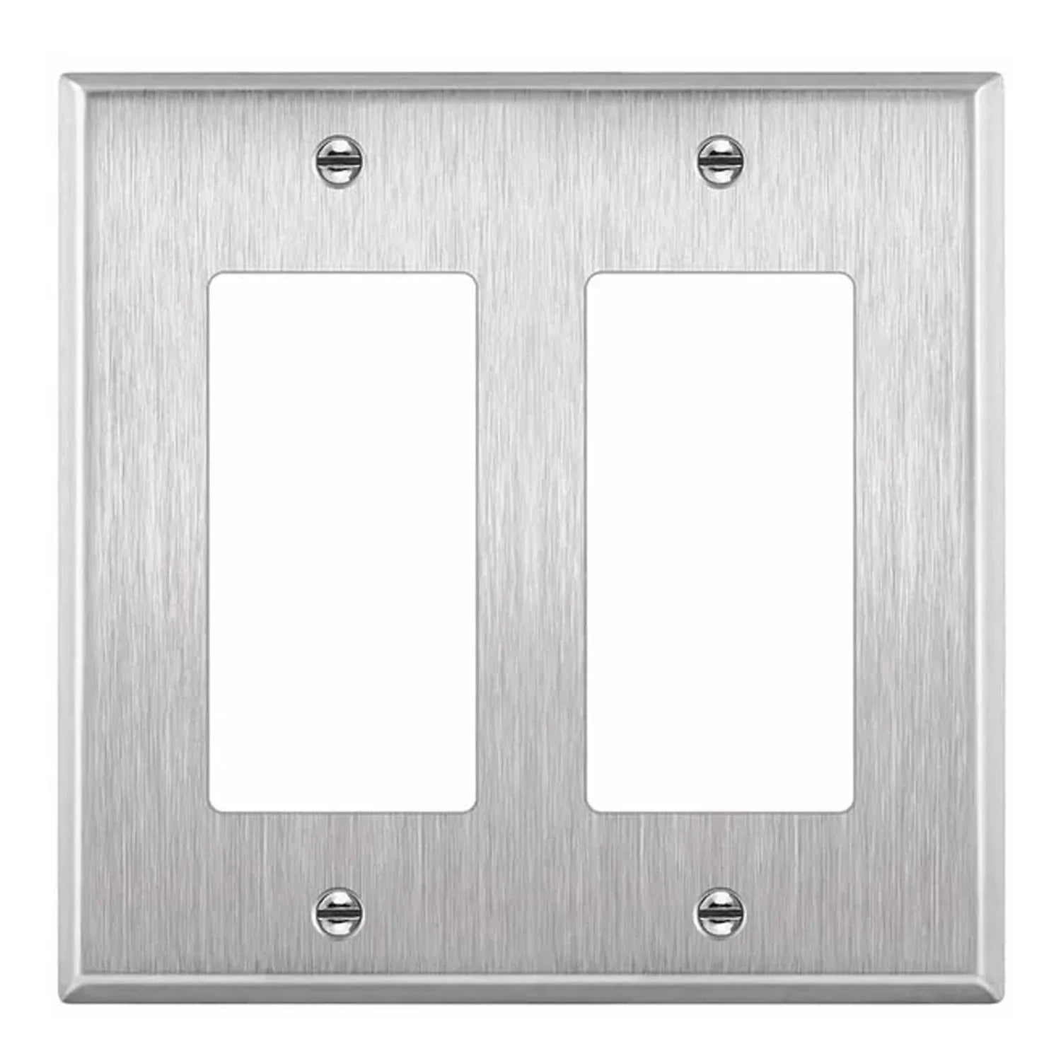 Enerlites 7732-SV 2-Gang Stainless Steel Wall Plate - Bees Lighting