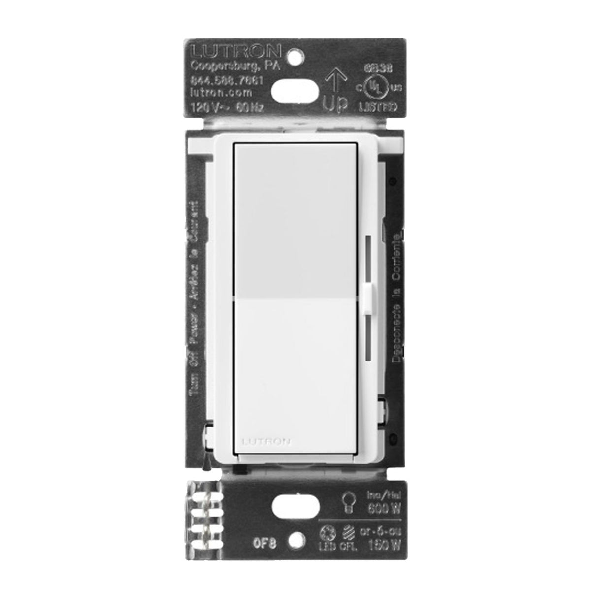Lutron Caseta Diva DVRF-6L-WH-WH Smart Dimmer Switch - Glossy White ...