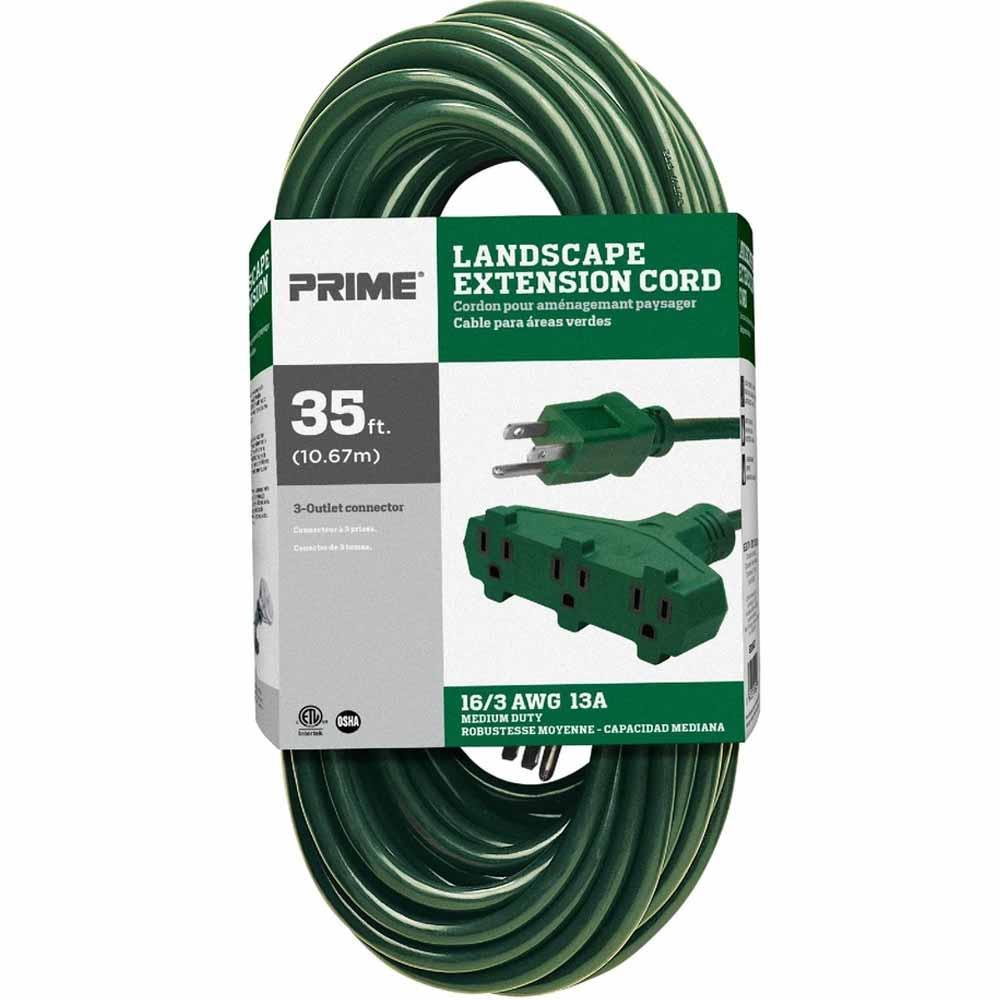 Prime Wire And Cable EC605627 35 ft. Outdoor Extension Cord - 16/3 ...