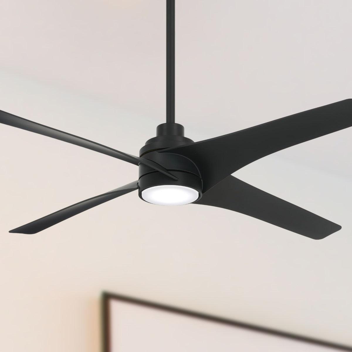 Minka Aire Swept F543L-CL: 56" Ceiling Fan with Remote | Bees Lighting
