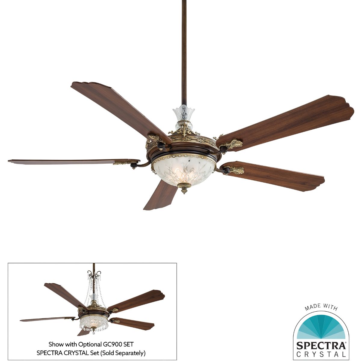 68 Cristafano Belcaro Walnut Ceiling Fan | Shelly Lighting