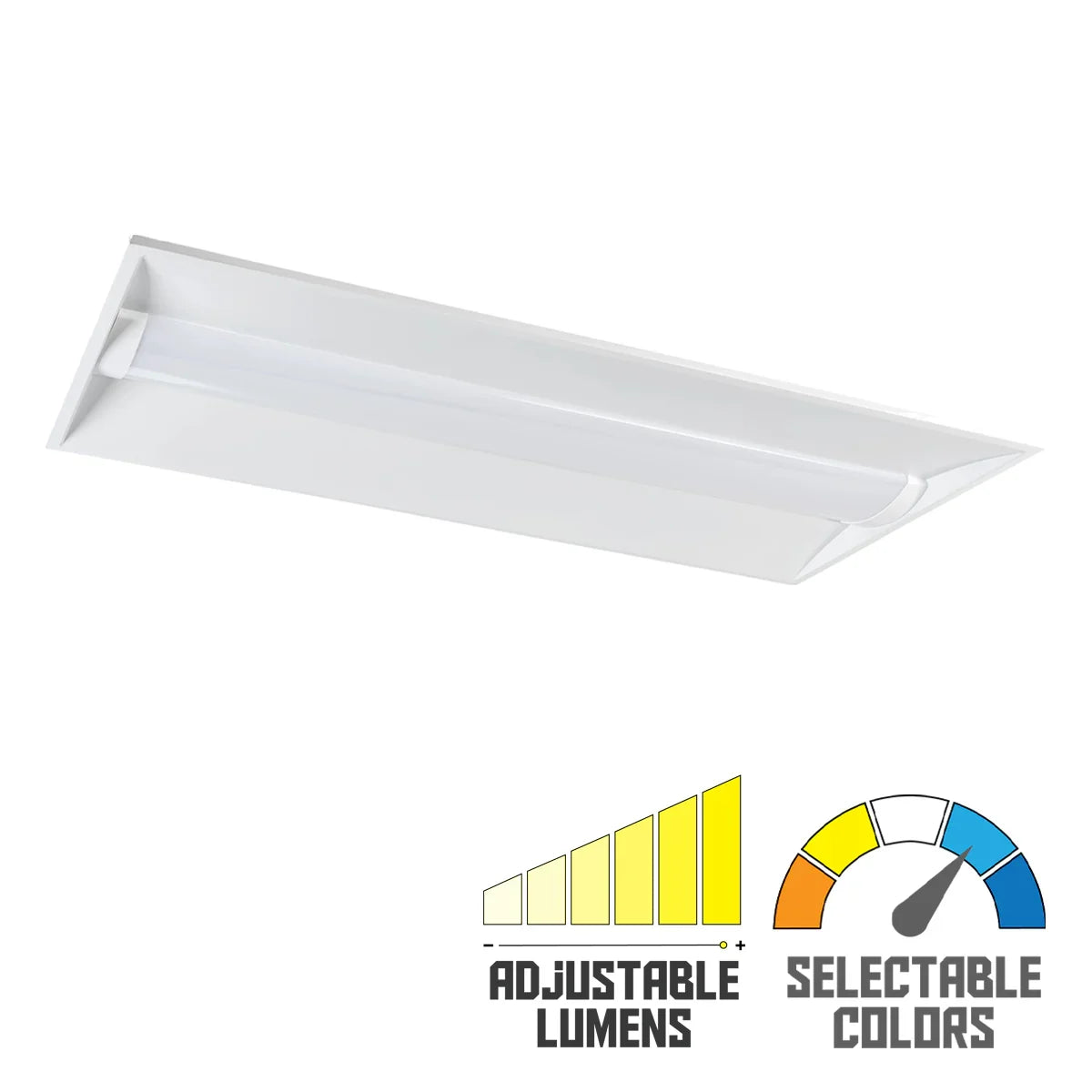 Keystone KT-CBLED45PS-24B-8CSA-VDIM - 2x4 Center Basket LED Troffer Light, 5,850 Lumens, 45W ...