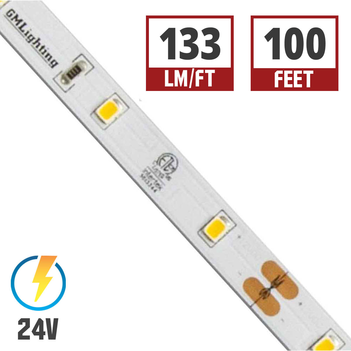 GM Lighting LTR-E-24V-1.5W-30K-100 - LTR-E Econo LED Strip Light, 100ft ...
