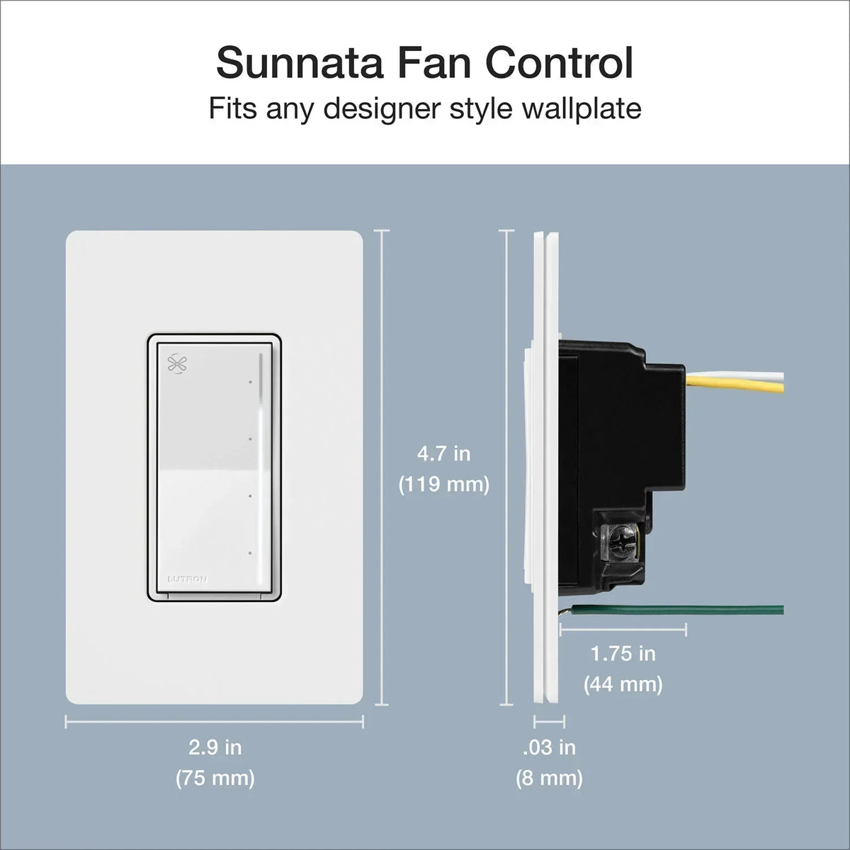 Lutron Sunnata ST-FSQ-N-WH 4-Speed Fan Control - White - Bees Lighting
